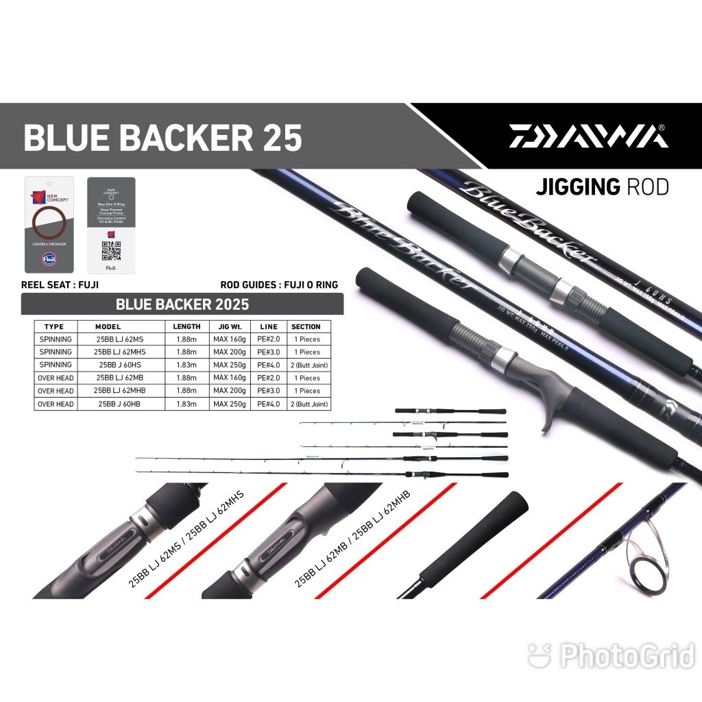 Jual Joran DAIWA BLUE BACKER 2025 | Spinning | Baitcasting | Jigging ...
