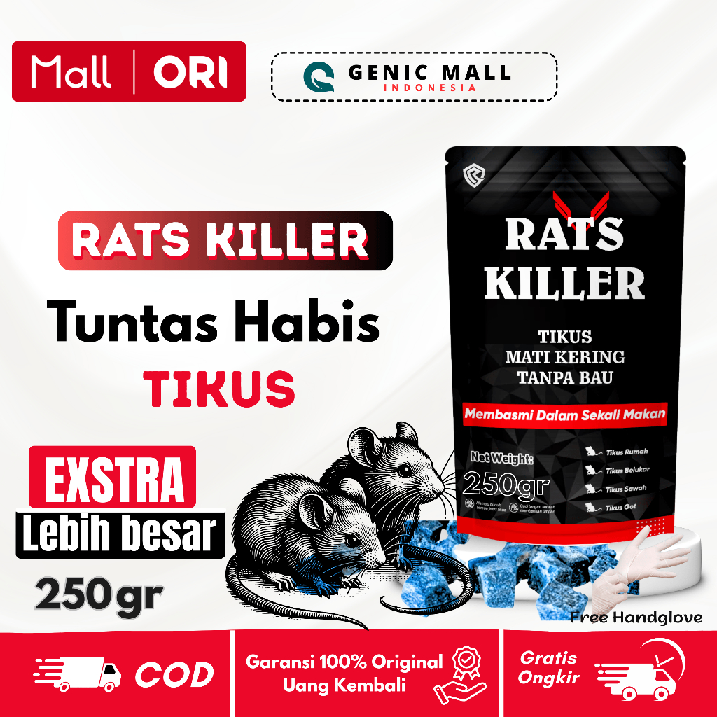 Jual Racun Tikus Obat Pengusir Mati Kering Ditempat Pembasmi Rat Killer ...