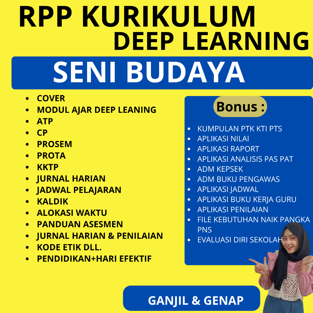 Jual RPP SENI BUDAYA KURIKULUM DEEP LEARNING SMP KELAS 7 8 9 SEMUA ...