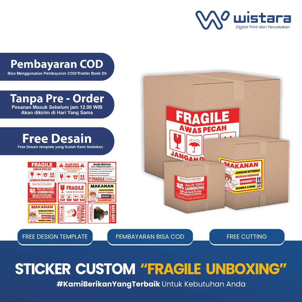 Jual Sticker Fragile Stiker Jangan Dibanting Label Pengiriman Awas ...