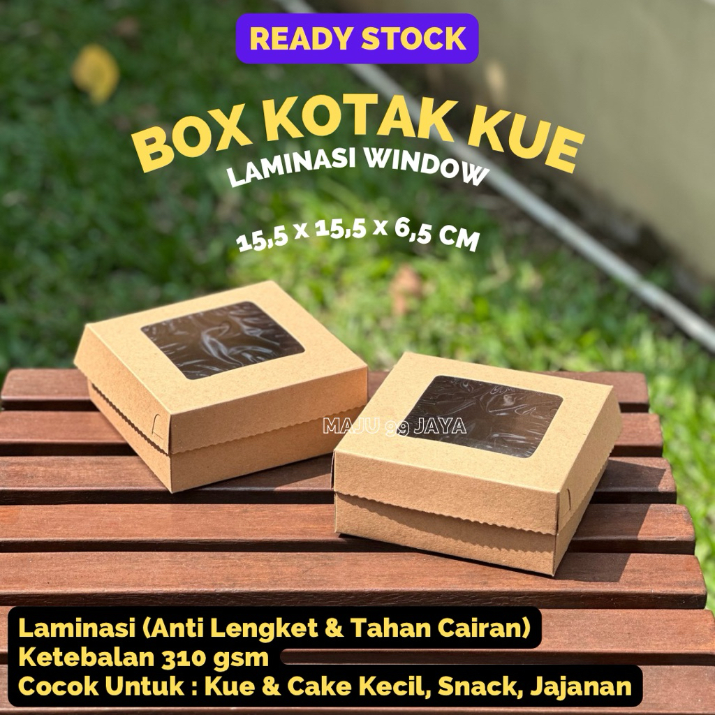 Jual Dus Kotak Kue Kotak Nasi [R6] Kraft Coklat Laminasi Window Ukuran ...