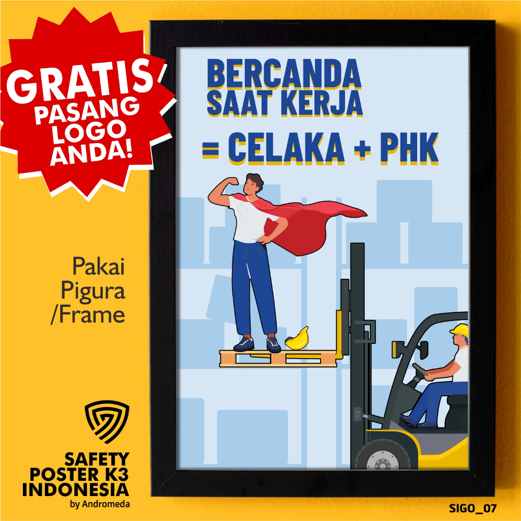 Jual Safety Poster K3 Bercanda Saat Bekerja Dapat Menyebabkan ...