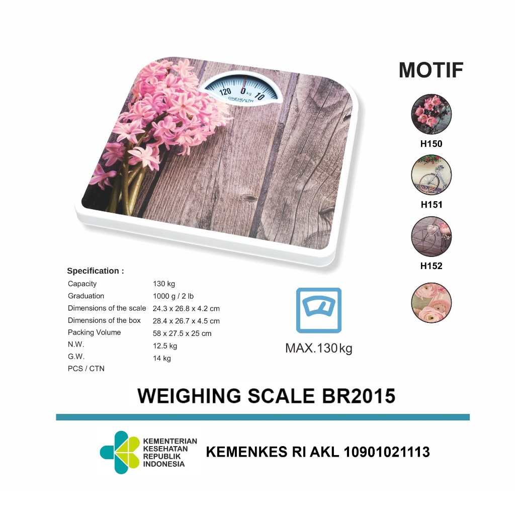Jual Onehealth Timbangan Mechanical BR 2015 -Timbangan Badan Injak ...