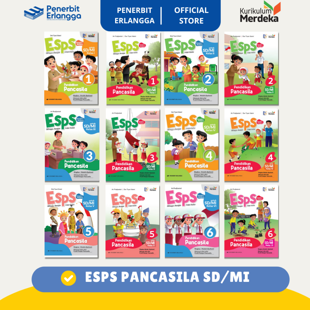 Jual [Erlangga Official] Esps Pendidikan Pancasila (Ppkn) Sd/Mi Kelas 1 2 3 4 5 6 - Kurikulum ...