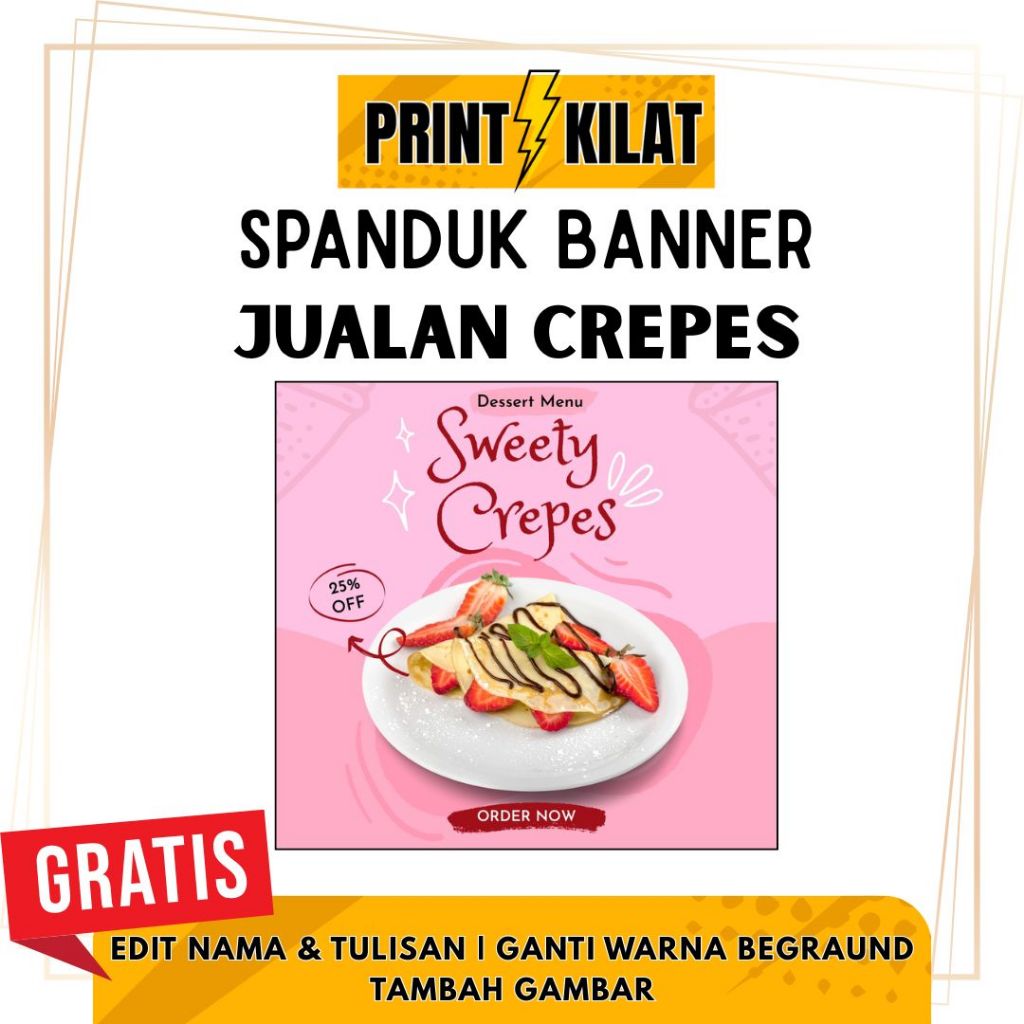 Jual TERMURAH - SPANDUK JUALAN CREPES | BANNER JUALAN JAJAN KEKINIAN ...