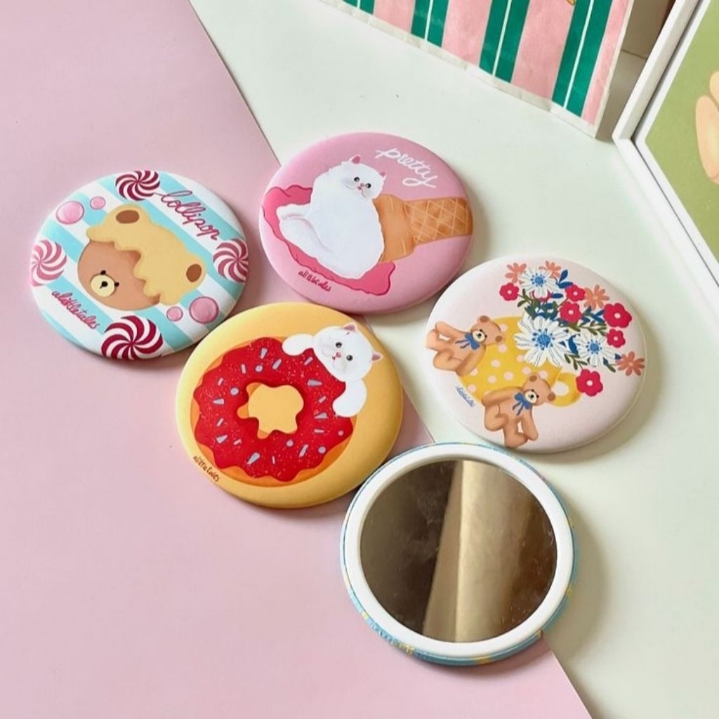 Jual CERMIN KACA BULAT | KACA MAKE UP MINI | CERMIN MINI | Shopee Indonesia