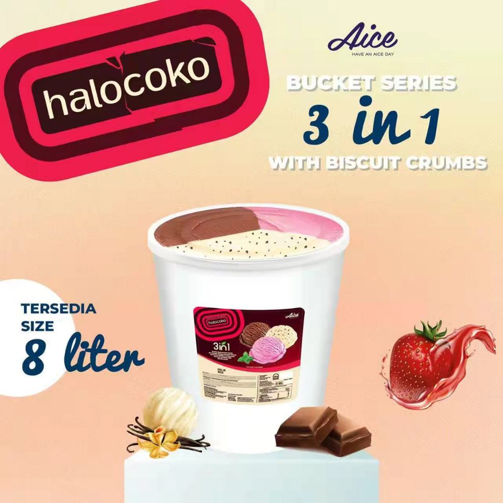 Jual AICE 3in1 (HALOCOKO BUCKET SERIES) Bucket Ice Cream Es Krim Ember ...
