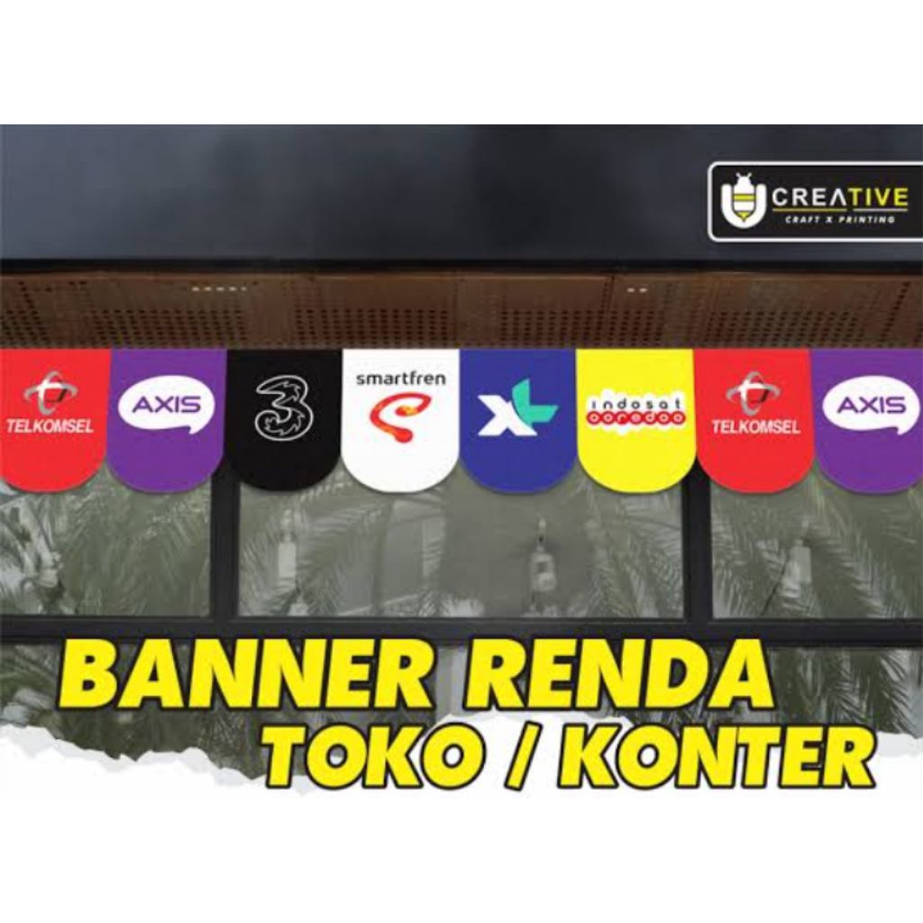 Jual BANNER SPANDUK KONTER RENDA BENDERA GANTUNGAN FLAG CHAIN | Shopee Indonesia