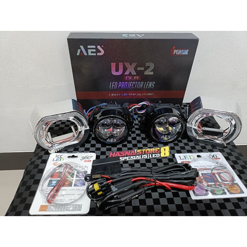 Jual PAKET BILED AES UX-2 75W BI LED 3 INCH DOUBLE LASER BILED MOTOR ...