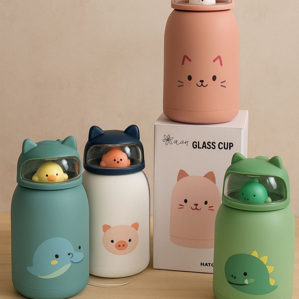 Jual READY botol minum anak 15566 karakter 360 ml botol minum kaca ...
