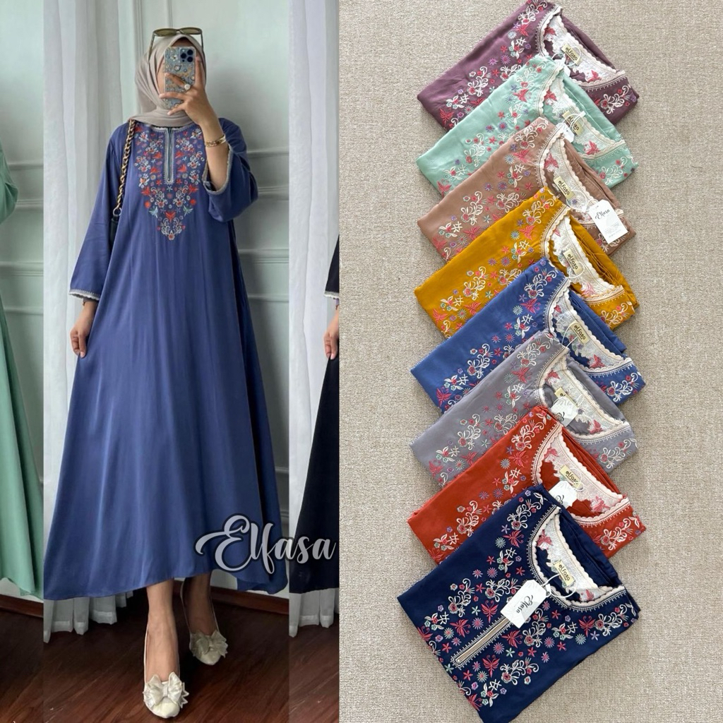 Jual DRESS MOLA MIDI TWILL PREMIUM / DASTER BORDIR MIDI WANITA | Shopee ...