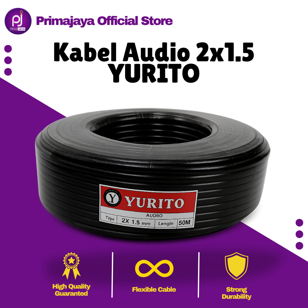 Jual Kabel Audio 2x1.5mm Yurito Roll 50 Meter Serabut Tembaga Isi 2 ...