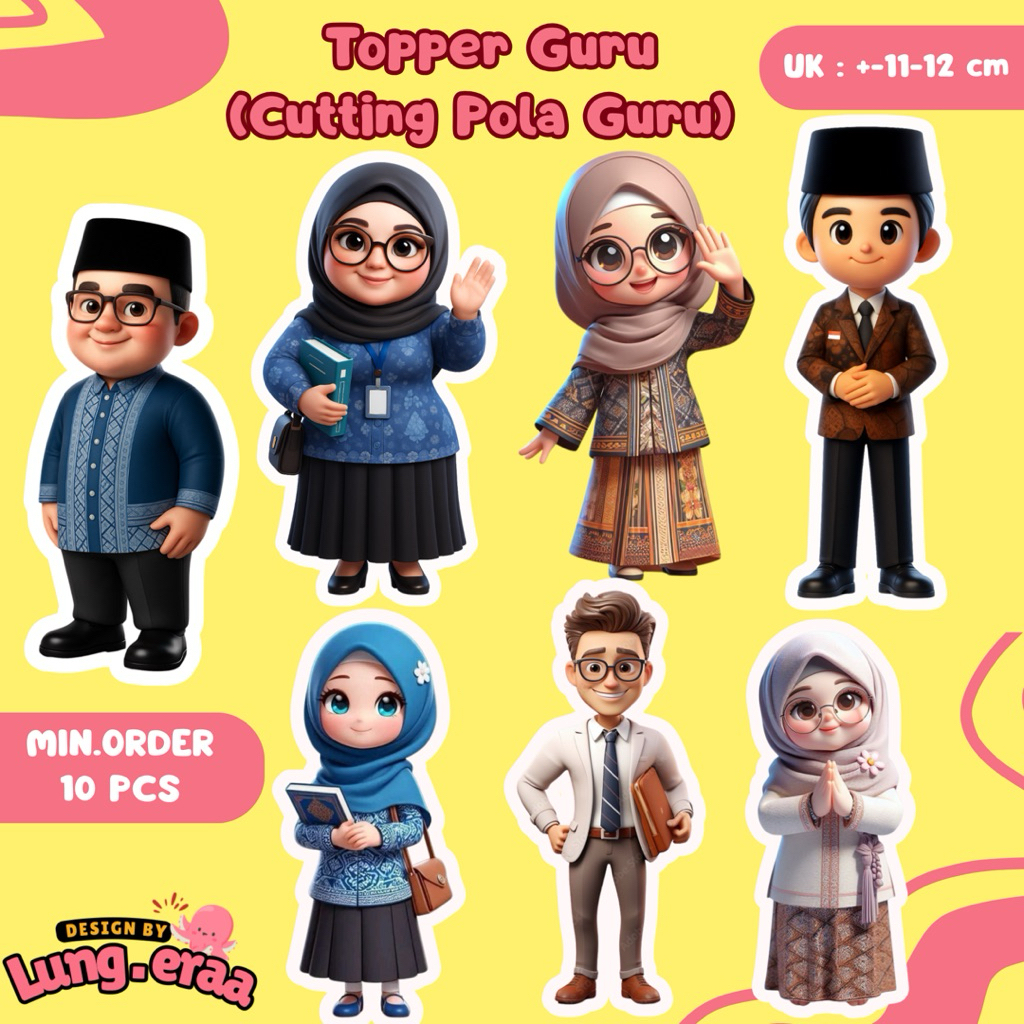Jual Topper Hari Guru / Sudah Dicutting / Topper Hari Guru / Topper ...