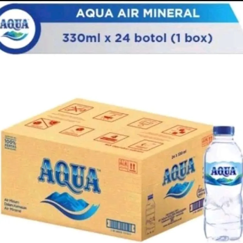 Jual Air Mineral AQUA Botol 330ml – 1 Dus (24 Botol) – Segar & Higienis ...
