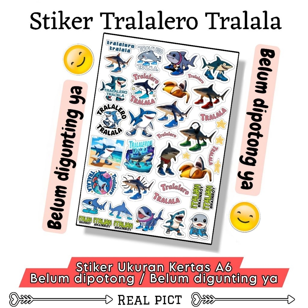 Jual STIKER TRALALERO TRALALA / SHARK / ANOMALI ITALIAN BRAINROT ...