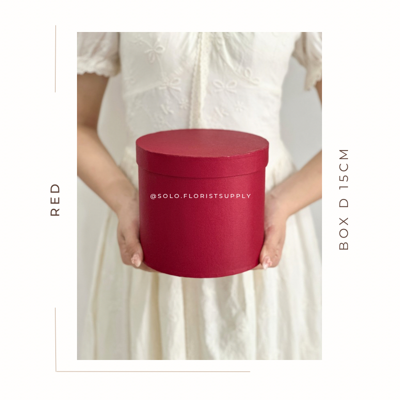 Jual BOX BULAT POLOS 10CM & 15cm Bloom Box Flower Bulat Round / Kotak Bunga Kotak Kado - KECIL ...