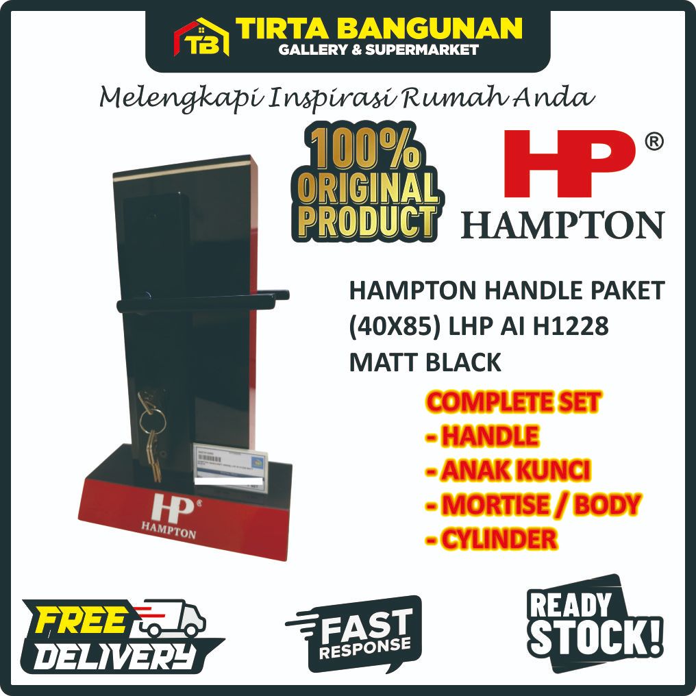 Jual HAMPTON HANDLE SET PAKET LHP AI H1228 UKURAN 40X85 MATT BLACK ...