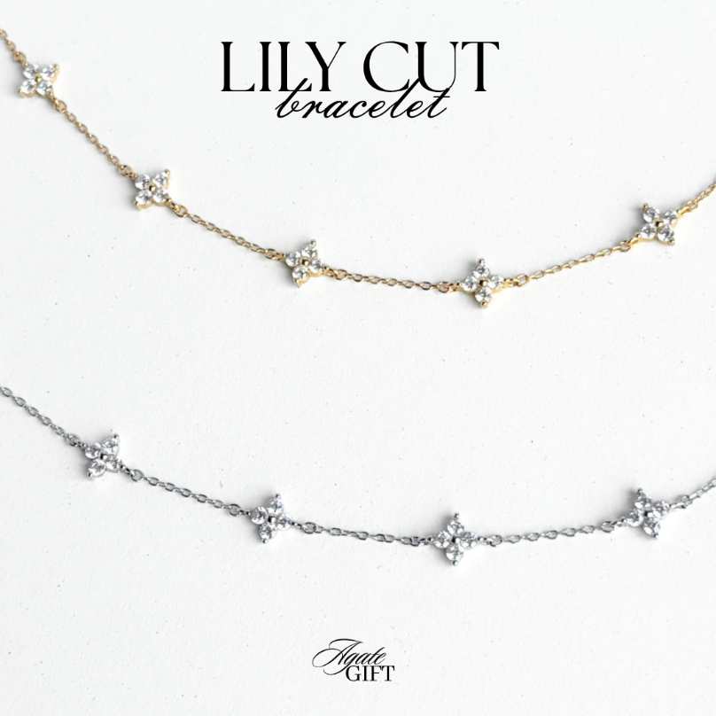 Jual Blooming Lily Cut Bracelet - Gelang Clover Segi Empat - Sterling ...