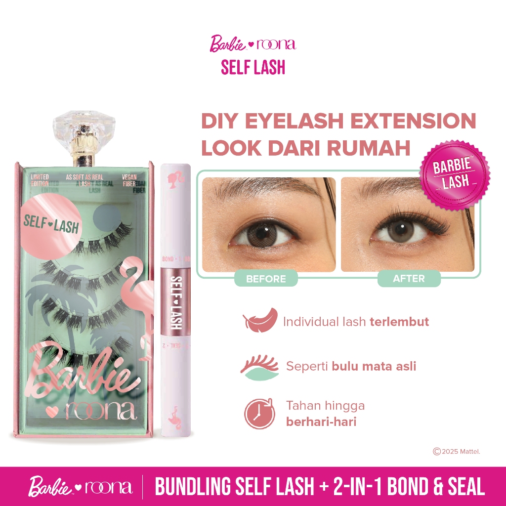 Jual Barbie x ROONA - Self-Lash + Bond & Seal (Bundling). DIY Eyelash ...