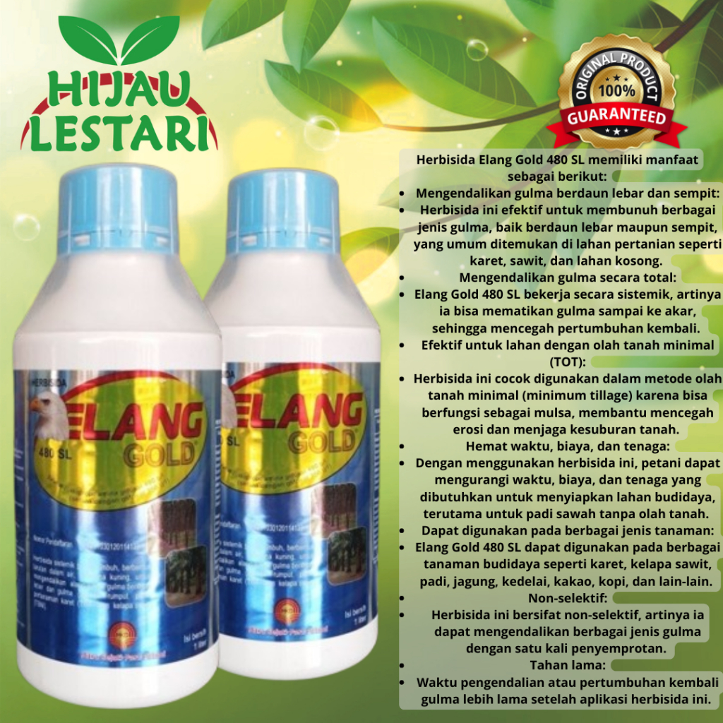 Jual HERBISIDA ELANG 480 SL Kemasan 200 ML/500 ML/ 1 LT - Pembasmi ...