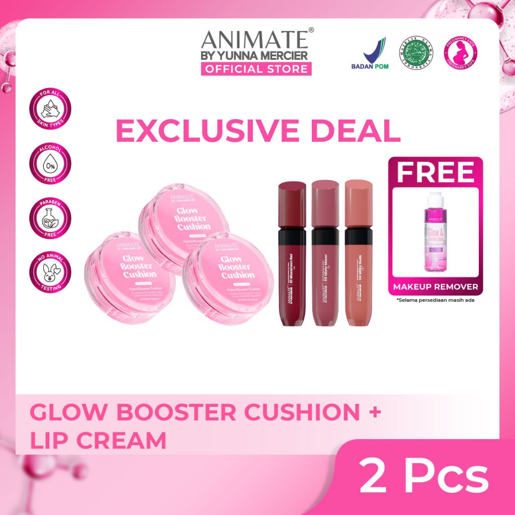 Jual [Exclusive Deal] FREE MAKEUP REMOVER Bundling Animate Glow Booster ...