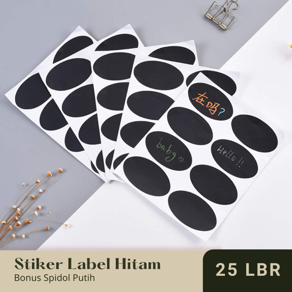 Jual Stiker Label Hitam Bonus Spidol Putih Untuk Kaca Papan Tulis ...