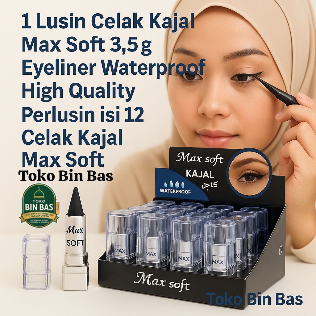 Jual 1 Lusin Celak Kajal Max Soft 3,5g Eyeliner Waterproof High Quality ...