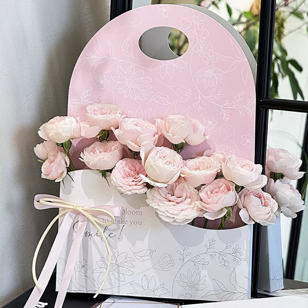 Jual [Min 5 PCS] Flower Box Tenteng | Kotak Bunga Hari Ibu Valentine ...