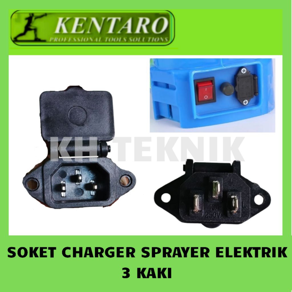 Jual SOCKET COLOKAN CHARGER TABUNG SPRAYER ELEKTRIK 3 KAKI | Shopee ...