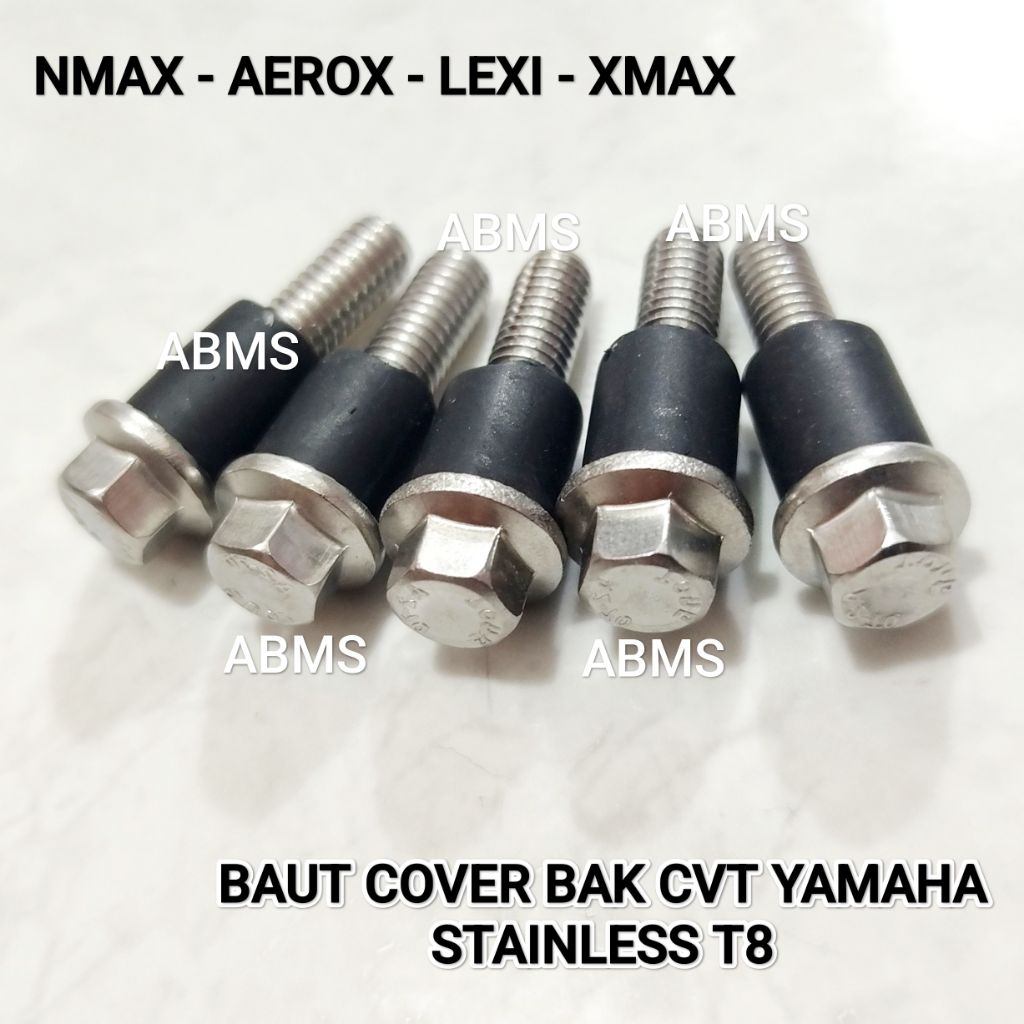 Jual BAUT STAINLESS COVER BAK CVT YAMAHA AEROX NMAX LEXI KUNCI T8 BAUT ...