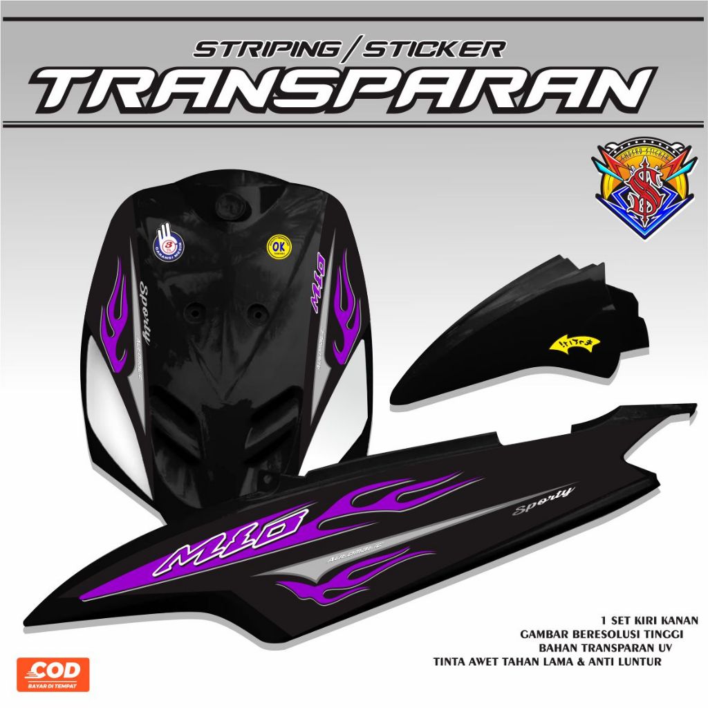 Jual POLET STIKER MIO OLD MIO SMILE TRANSFARAN /STRIPING TRANSPARAN MIO ...