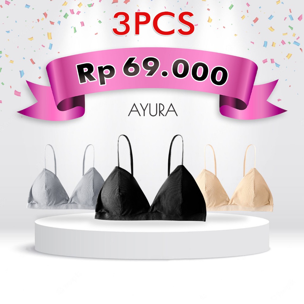 Jual AYURA PAKET BUNDLE 3 PCS PROMO OBRAL Miniset Wanita Tanpa Kawat Single Hook 0039 | Shopee ...