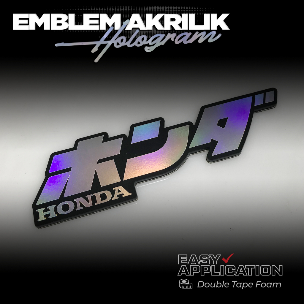 Jual Emblem Motor HONDA GANK KANJI Logo Bahan Akrilik Gold dan Hologram ...