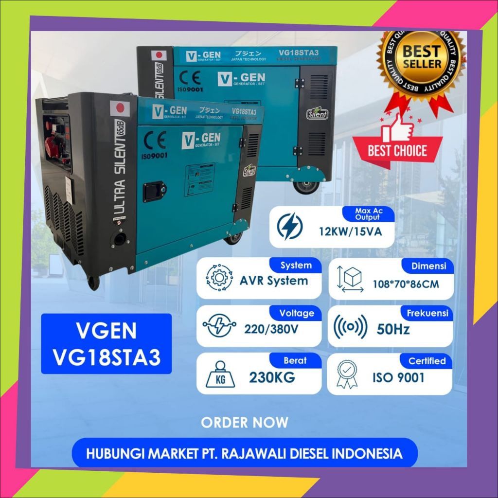Jual Genset 15KVA VGEN VG18STA3 - Ultra Silent Diesel | Shopee Indonesia
