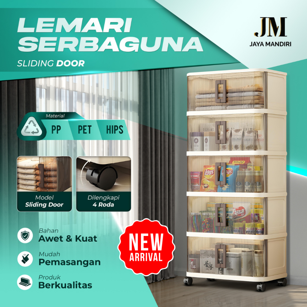 Jual Lemari Pakaian Plastik Susun Anak 1-5 Susun Model Sliding Tipe 708 ...