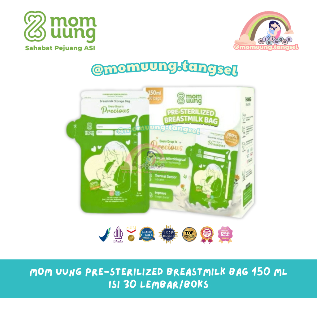 Jual Mom Uung Pre-Sterilized Breast Milk Bag 150 ml Isi 30 Lembar Per Boks / Momuung Official ...