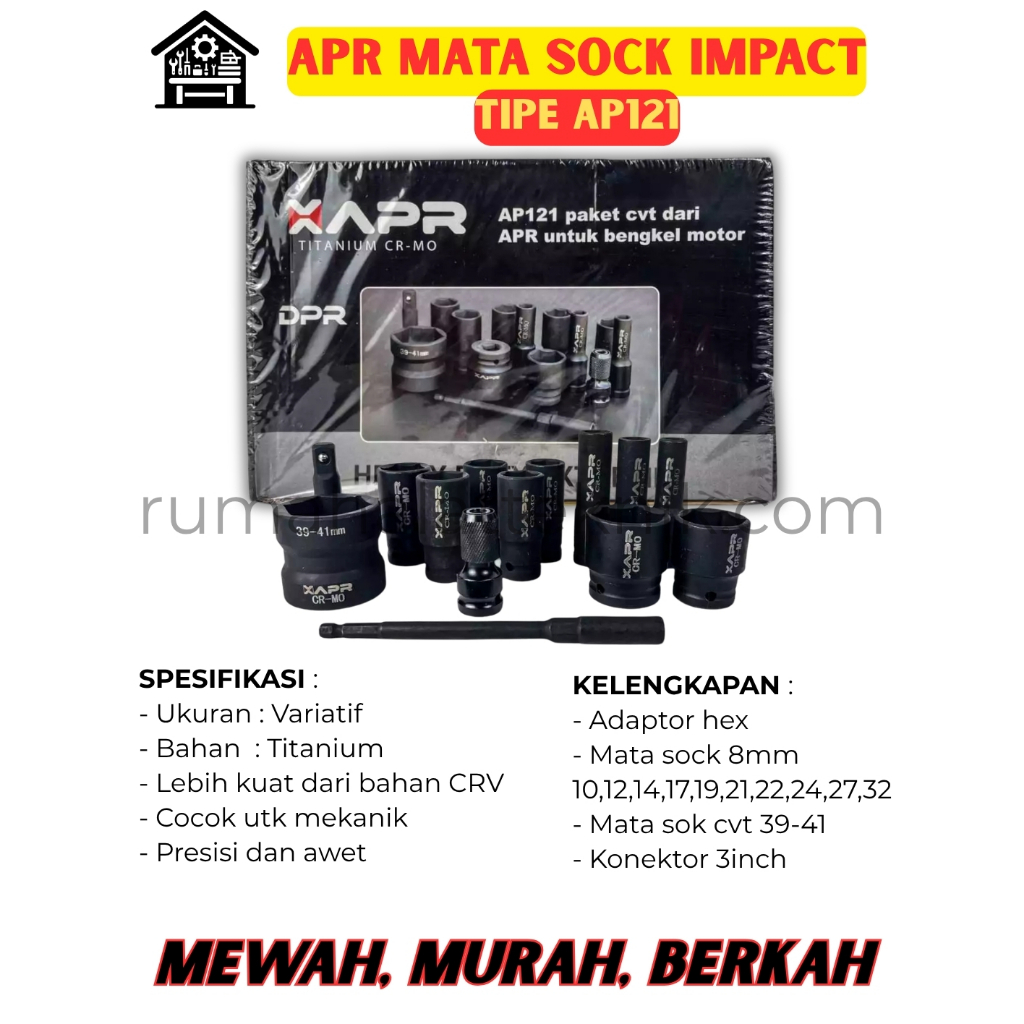 Jual APR MATA SOCK IMPACT WRENCH AP121 8MM SAMPAI 32MM XAPR SALAH SATU ...