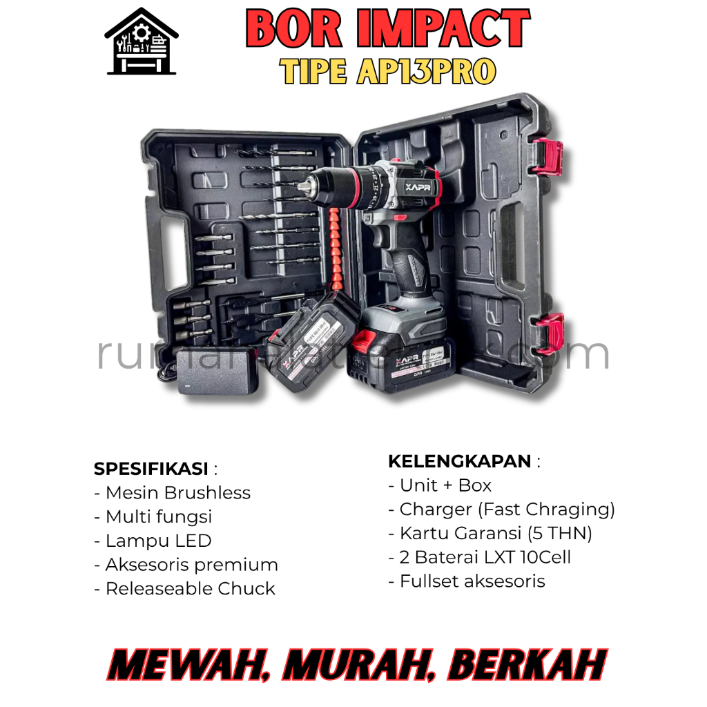 Jual APR MERK BOR BATERAI TERBAIK AP13 PRO BRUSHLESS 13MM KEYLES AUTO ...