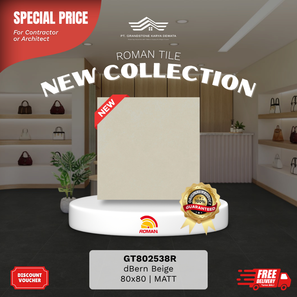 Jual ROMAN GRANITE XTRA GT802538R dBern Beige 80x80 [GRADE A] | Shopee ...