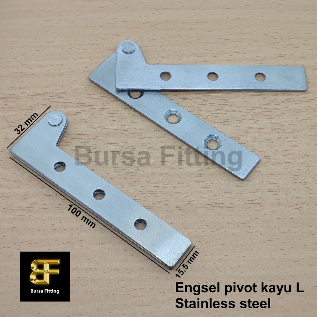 Jual Engsel pivot samping L stainless / engsel putar pintu / knife ...