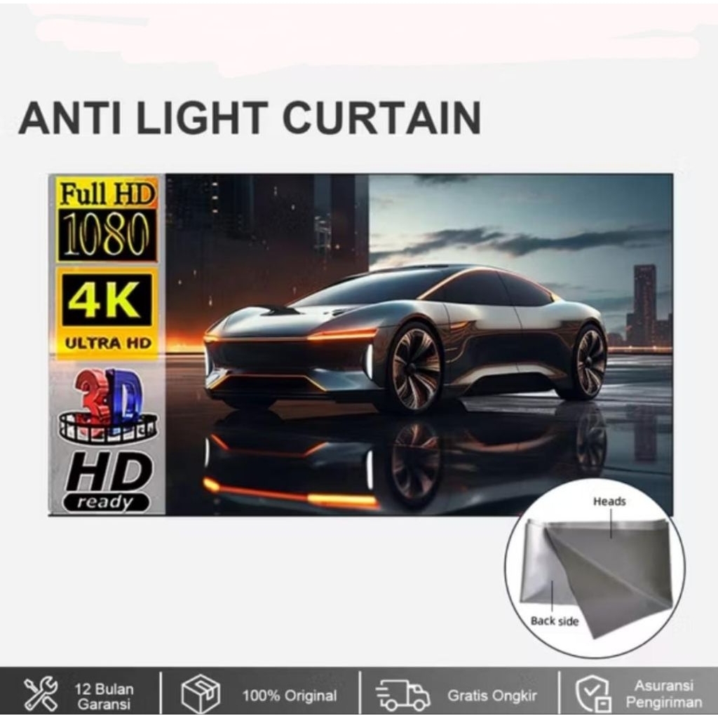 Jual Projector Screen 72" inch - Kain Layar Proyektor Lebar 150 cm x ...