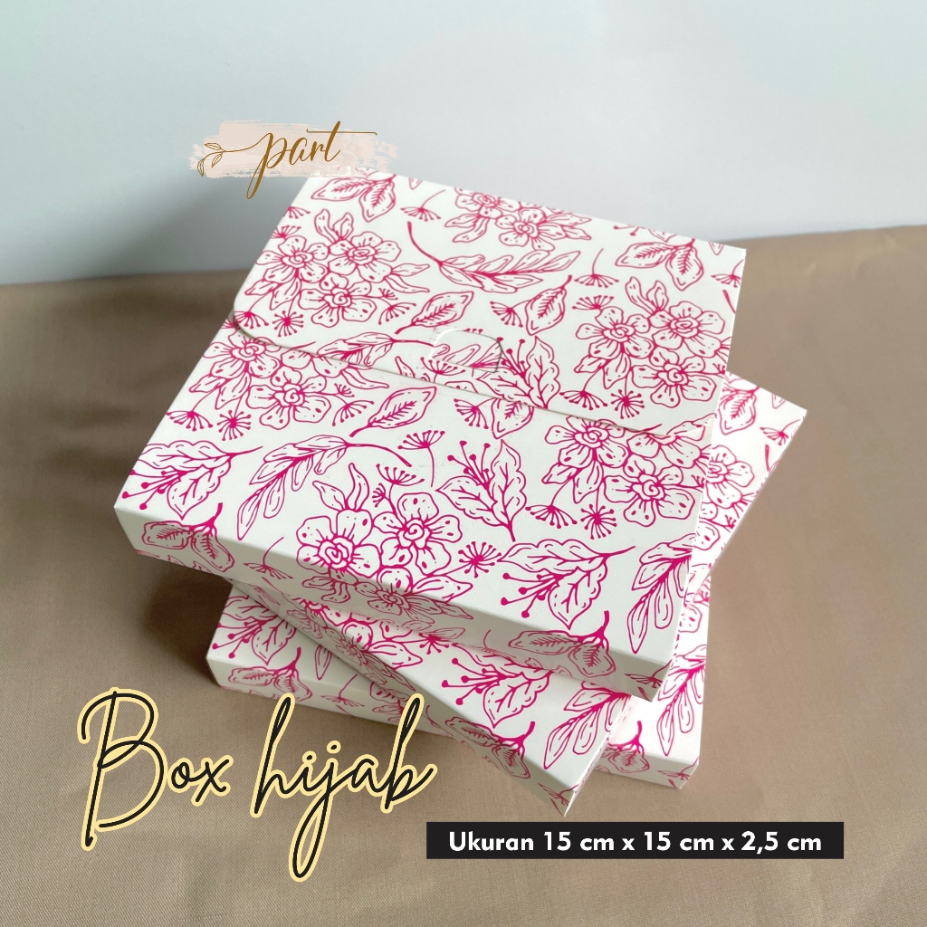 Jual Box Hijab / Box Jilbab / Box Scarf - Ivory Paper 15x15x2,5 cm ...