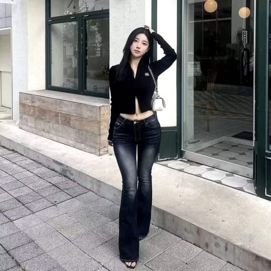 Jual Highwaist Cutbray Jeans Stretch Retro 114 Celana Jeans Stretch ...