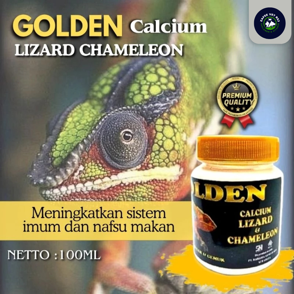 Jual GOLDEN CALCIUM LIZARD & CHAMELEON 100gr - Penambah Imun | Shopee ...