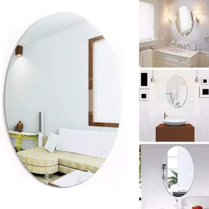 Jual STICKER CERMIN KACA DINDING OVAL - CERMIN KACA ANTI PECAH 3D ...