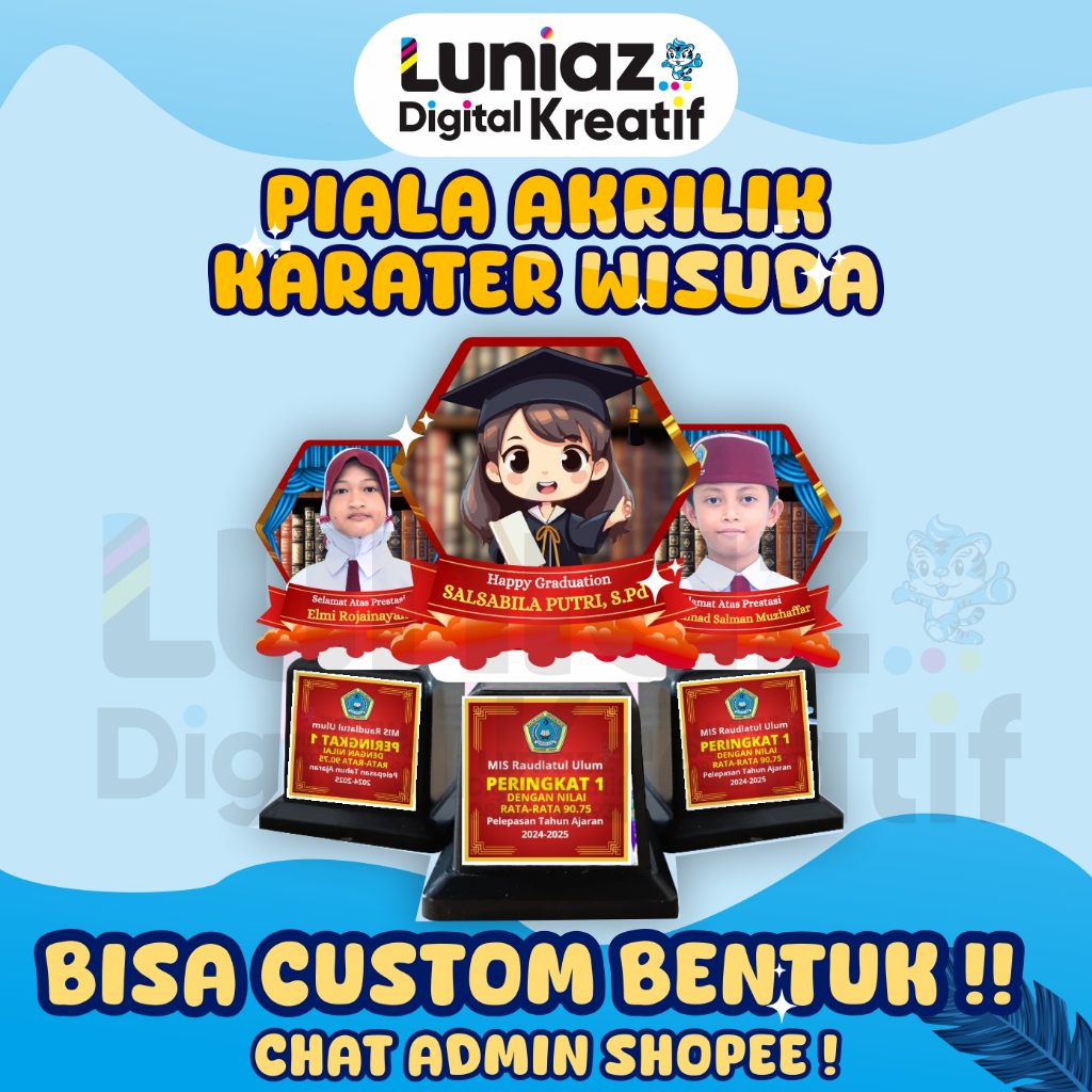 Jual PIALA WISUDA CUSTOM FOTO AKRILIK | PIALA WISUDA TK | PIALA WISUDA ...