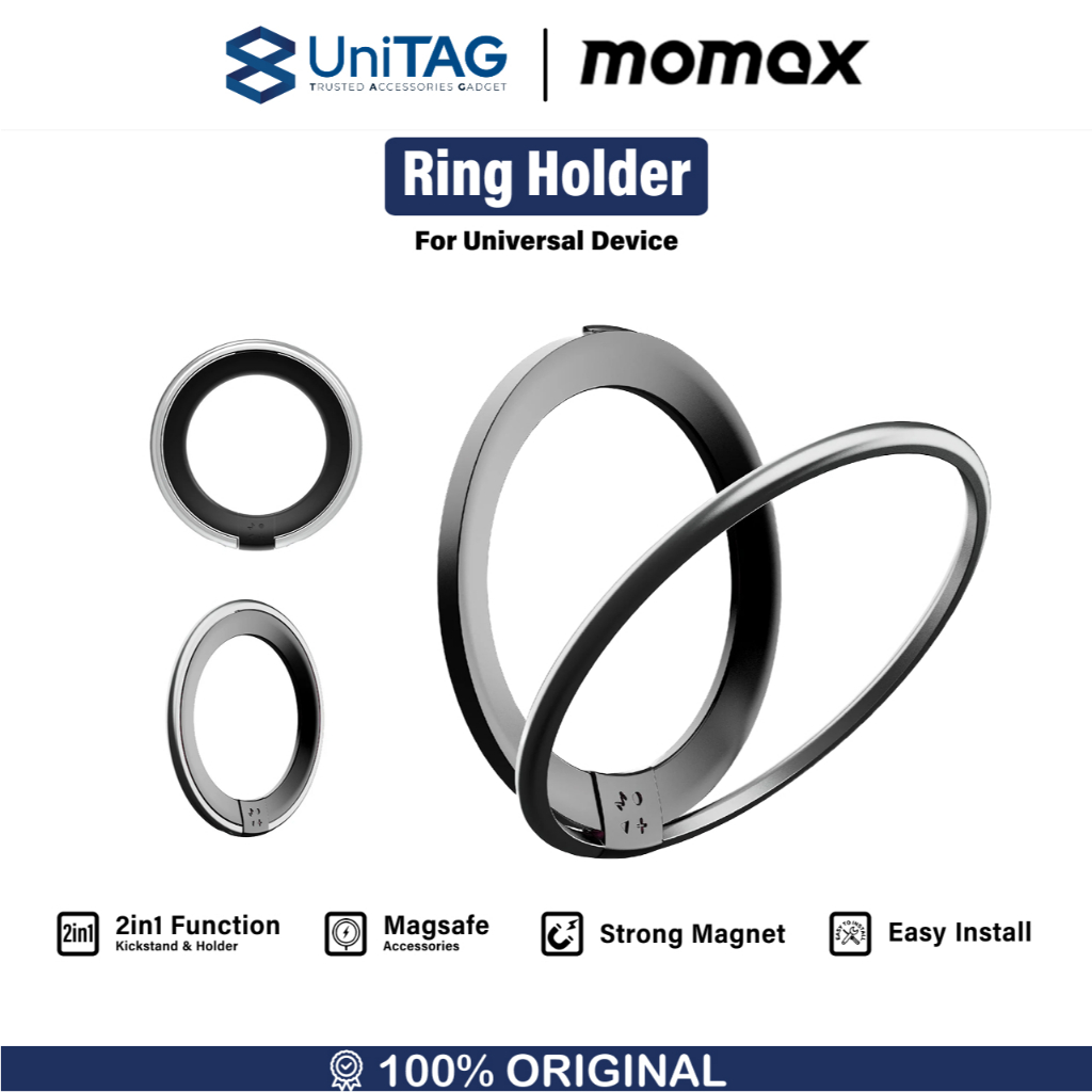 Jual Momax Magnetic Ring Holder Plate Universal MagSafe Kick Stand ...