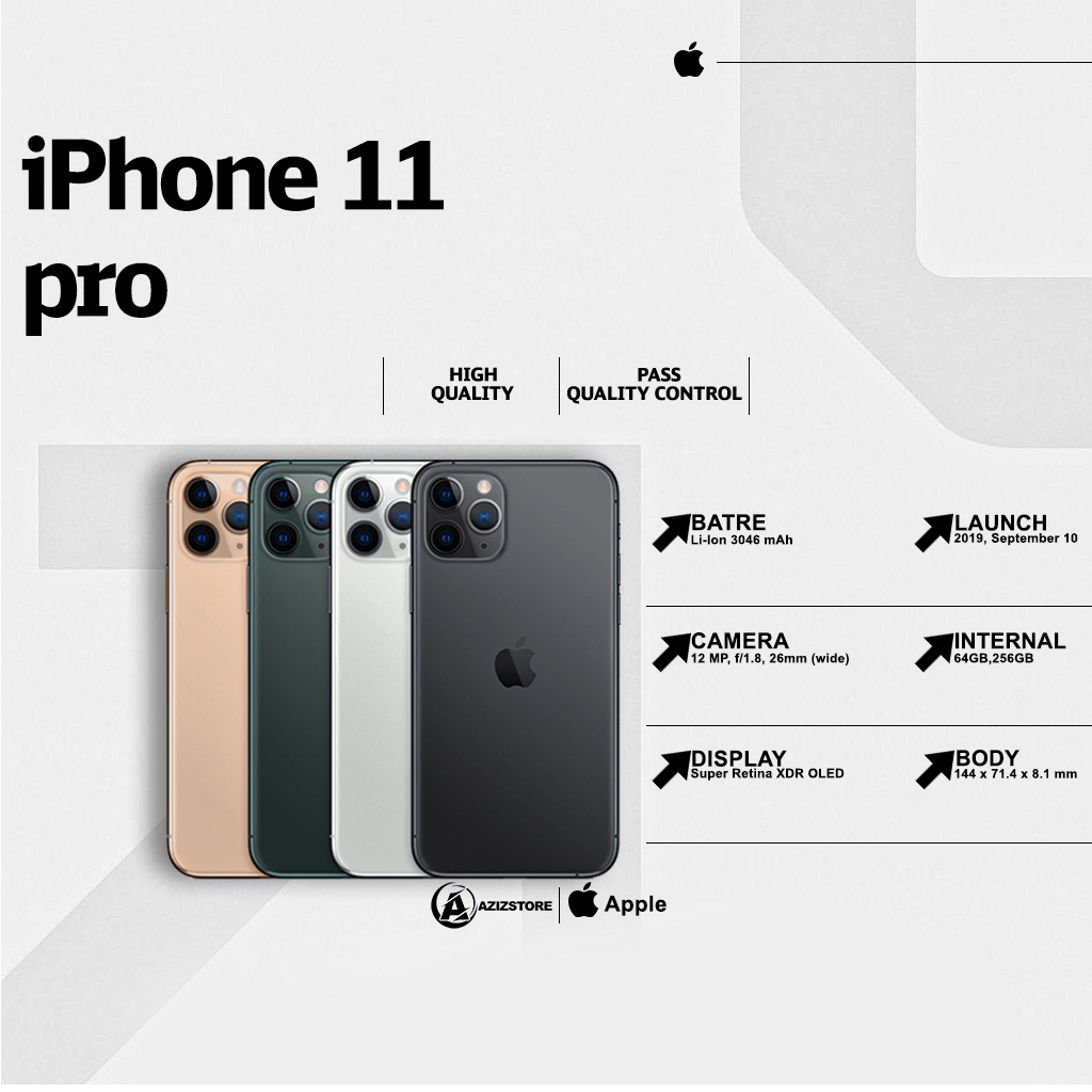 Jual iPhone 11 PRO Second all operator indonesia 64GB/256GB MULUS NO ...