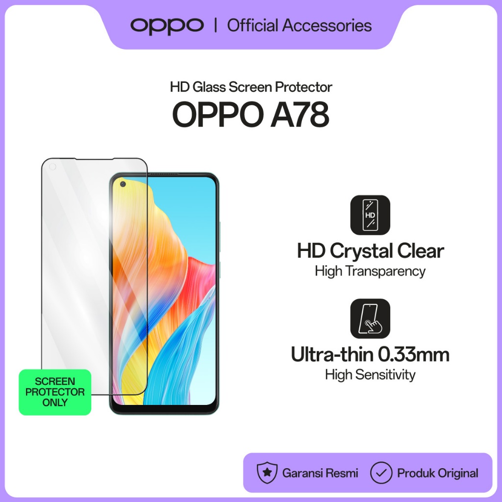 Jual HD Glass Screen Protector OPPO A78 - OPPO Official Accessories ...