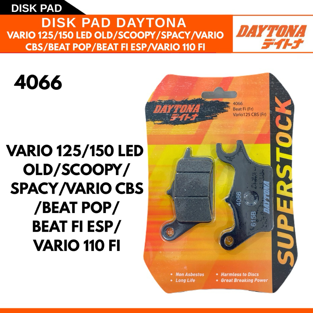 Jual DISK PAD VARIO 125/150 LED OLD/SCOOPY/SPACY/VARIO CBS/BEAT POP ...